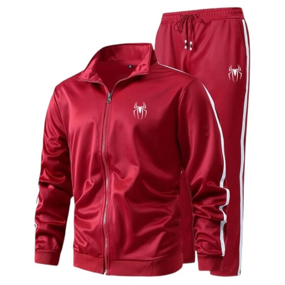 Shirts | Mens Spiderman Superhero Logo Tracksuit Burgundy | Poshmark